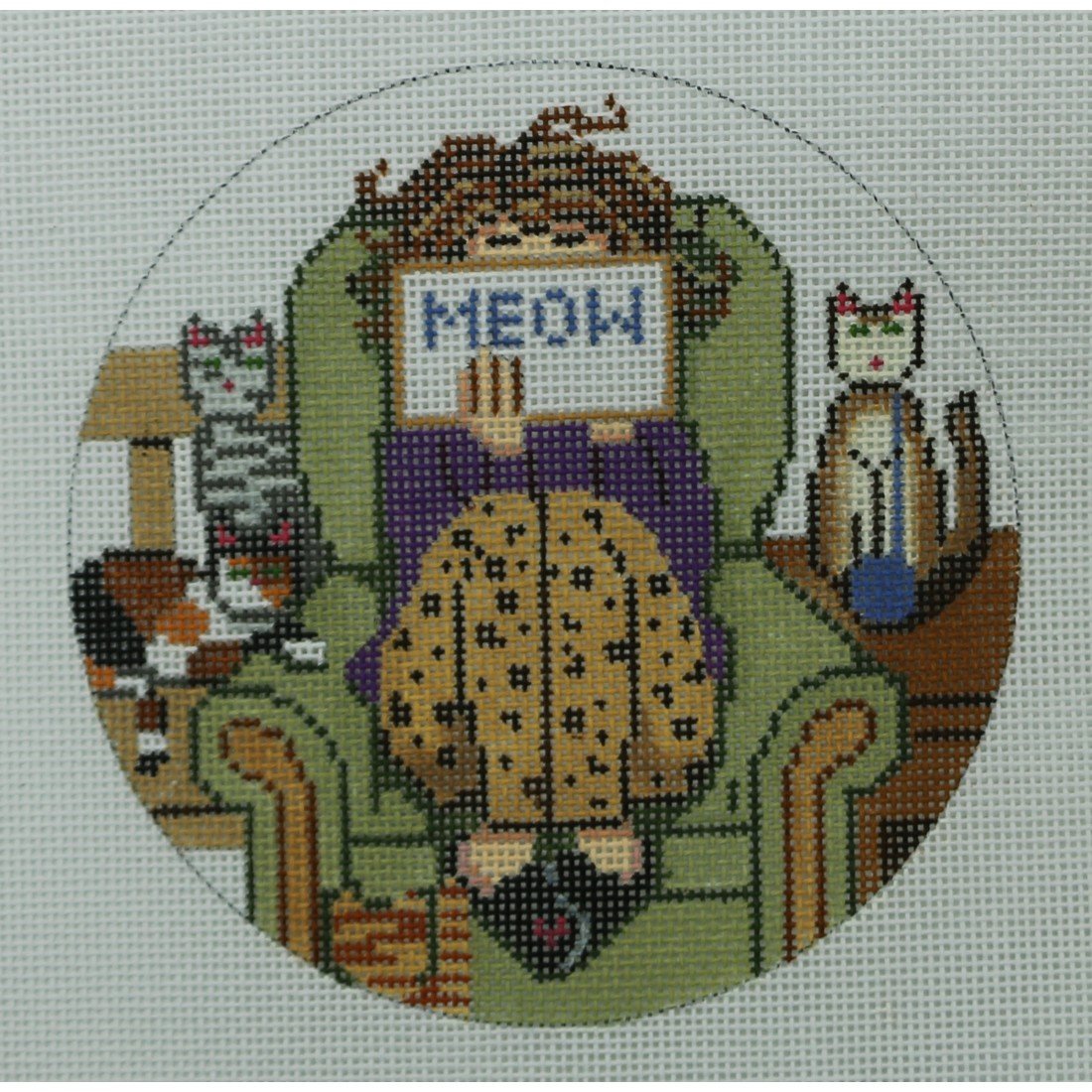 Stitching Girl, Cat Round – Pocket Full of Stitches