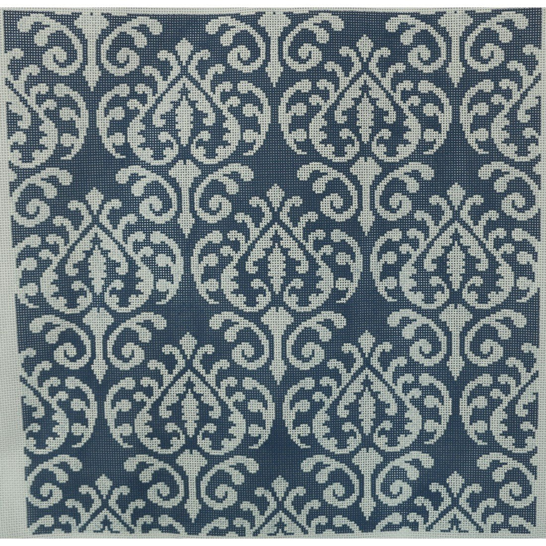Blue with White Scroll – Pocket Full of Stitches