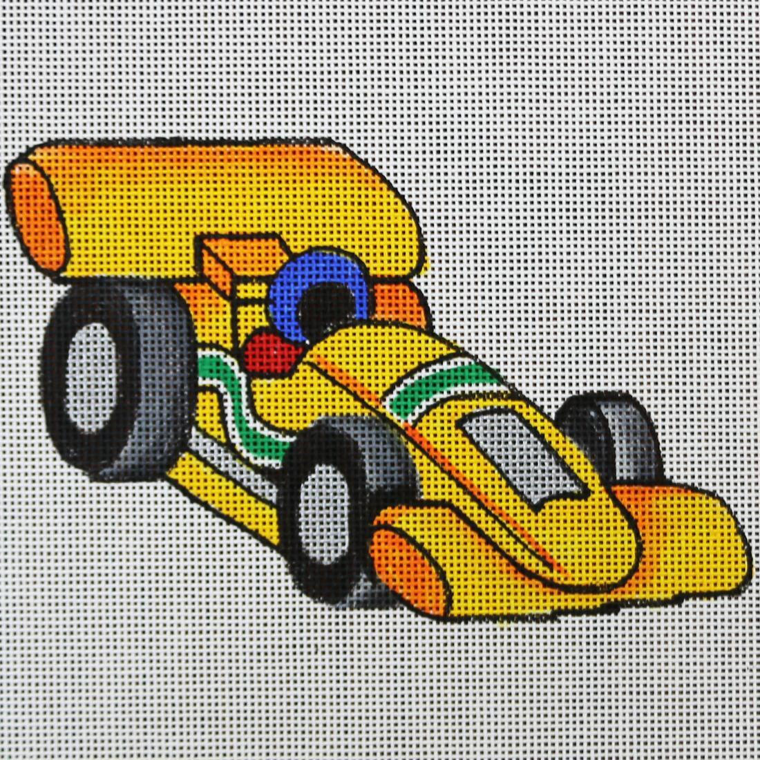 Yellow Drag Race Car – Pocket Full of Stitches