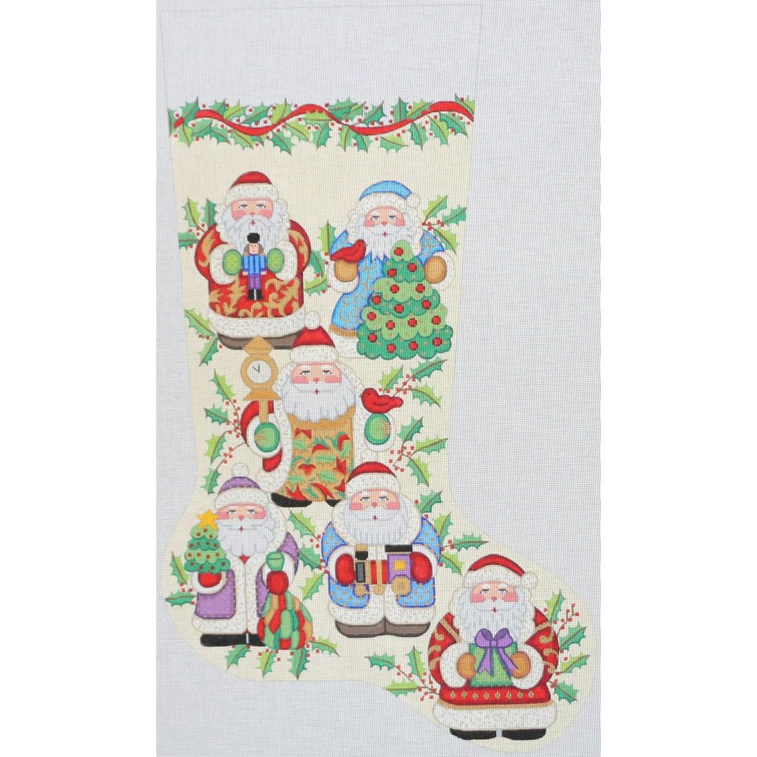 Santas with Holly – Pocket Full of Stitches